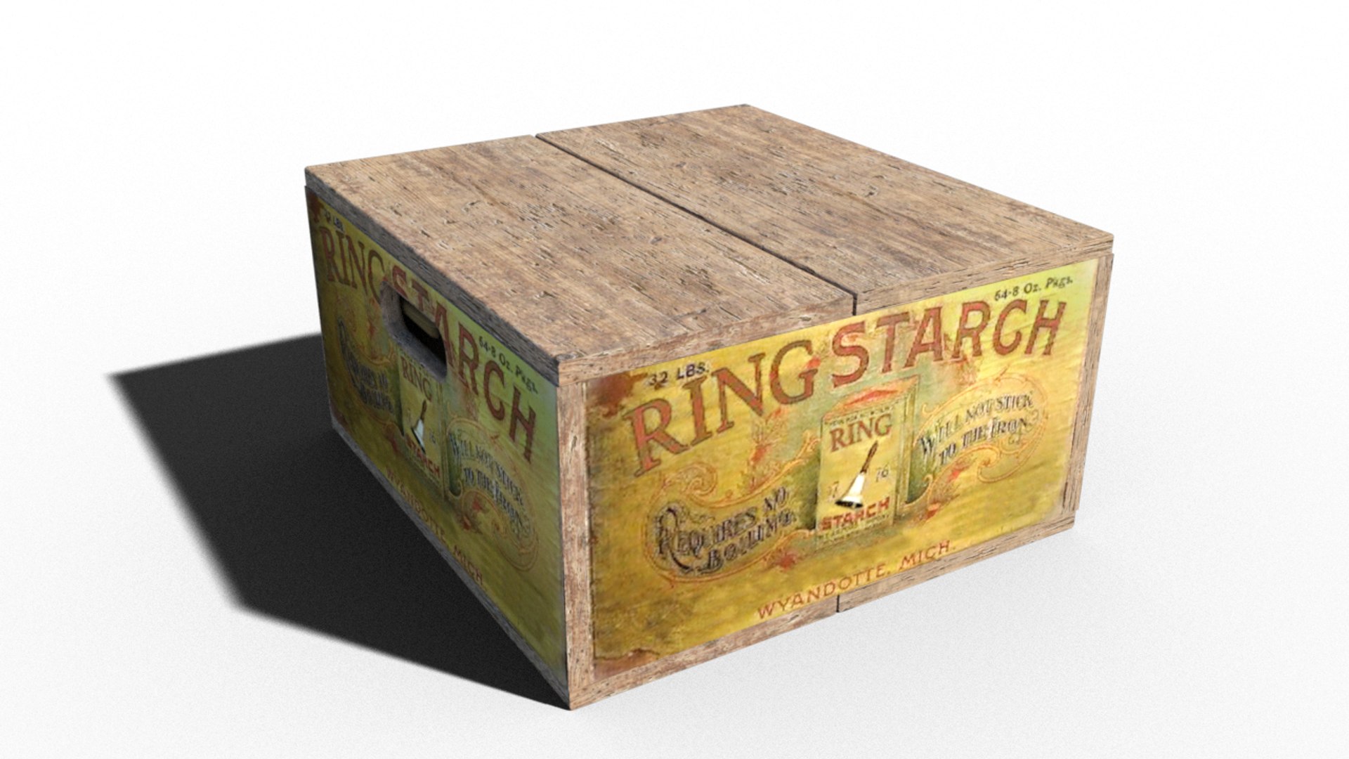 Vintage Wooden Starch Box 3D Model - TurboSquid 1430396