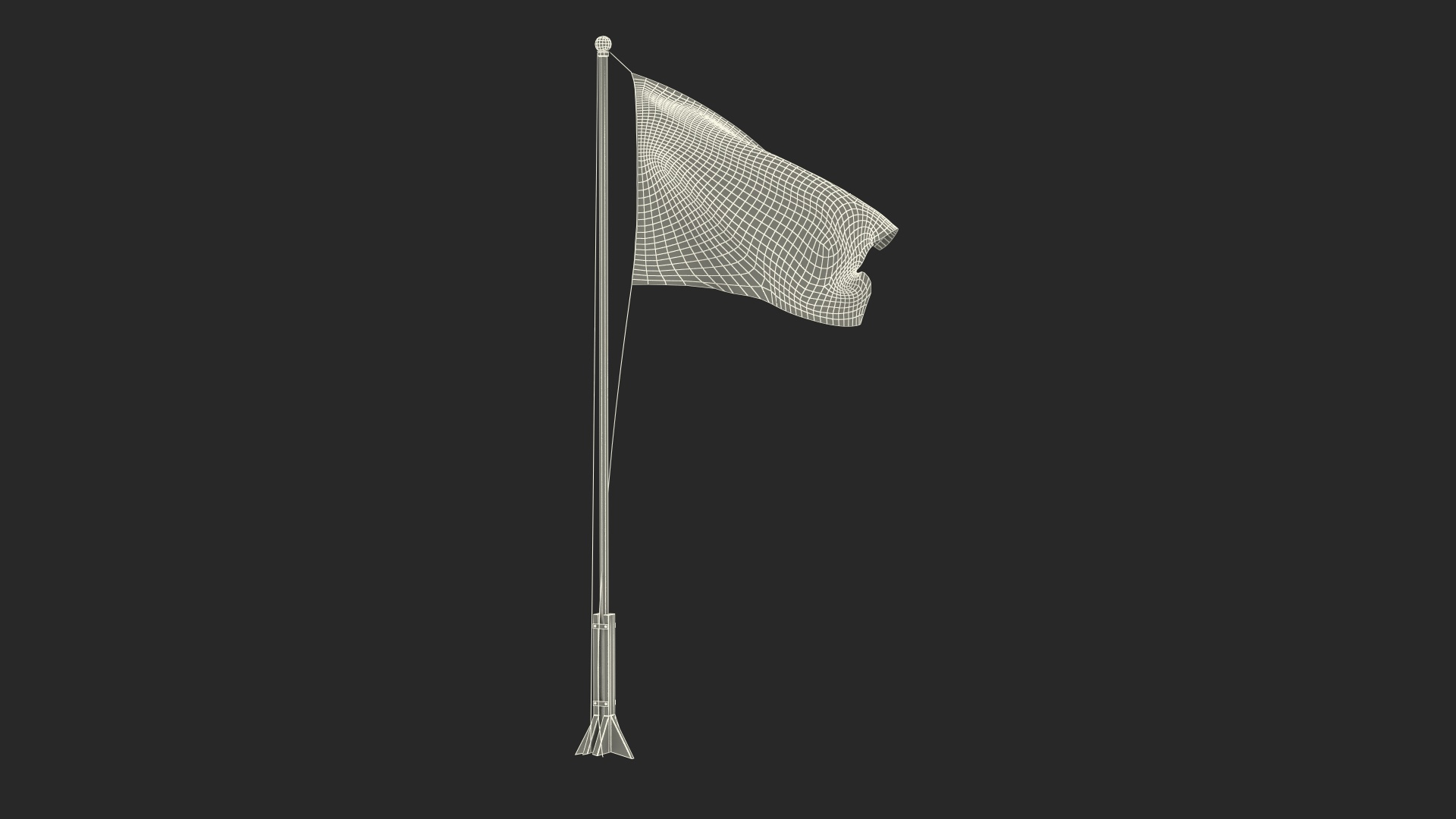 3D USA Flag On Small Flagpole - TurboSquid 2021476