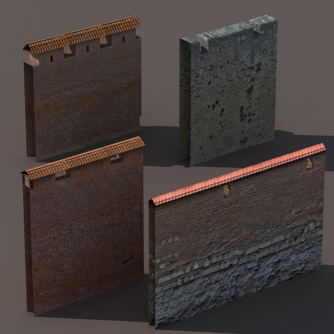 3d castle walls modelled