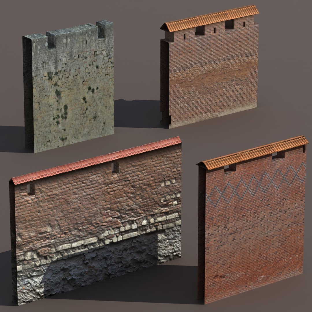 3d castle walls modelled
