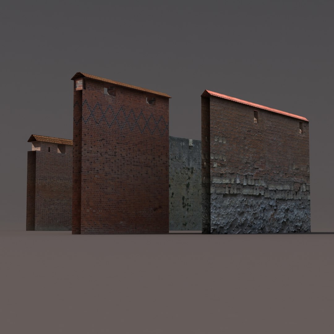 3d castle walls modelled