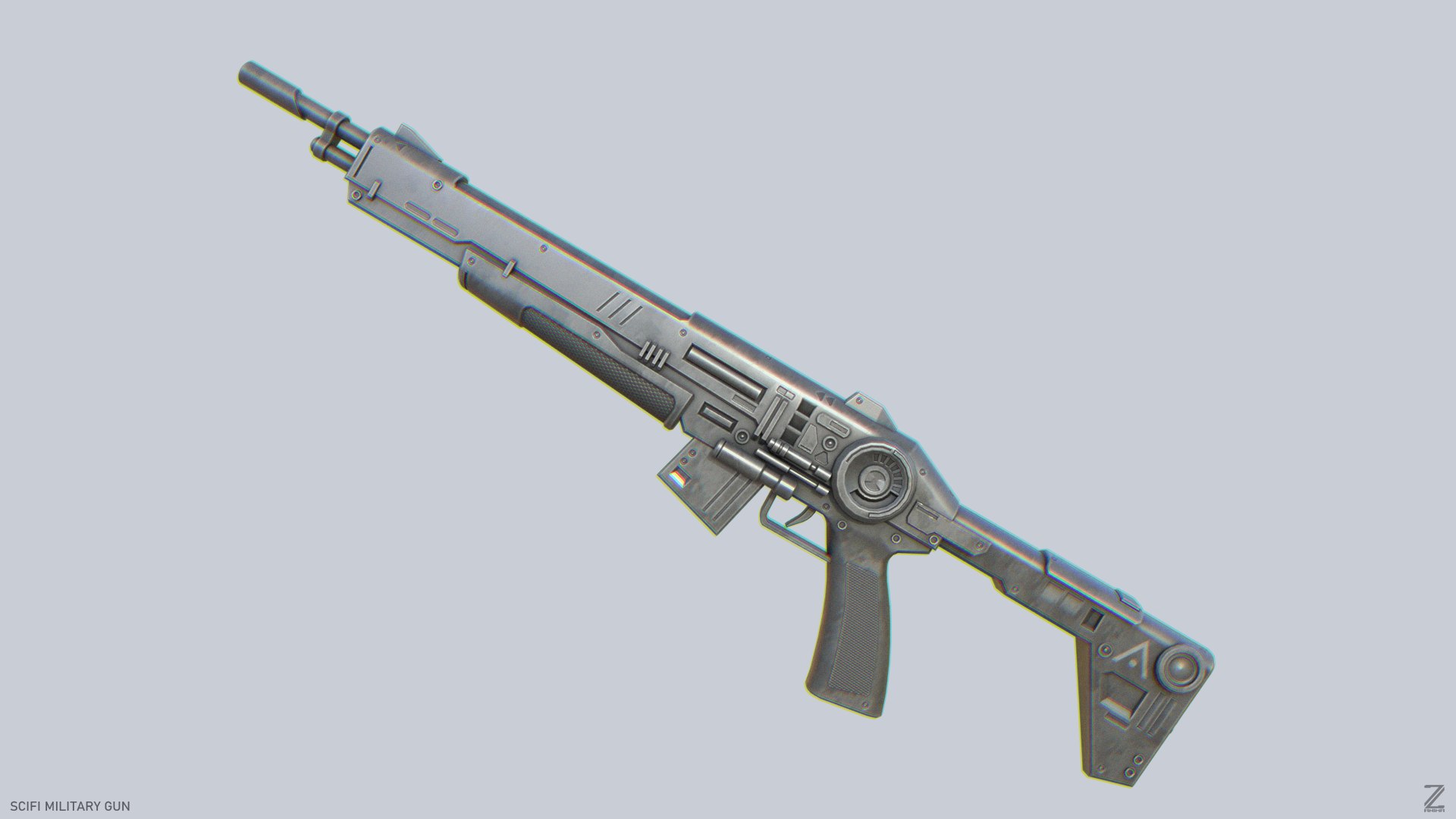3D Scifi Military Gun Model - TurboSquid 2410281