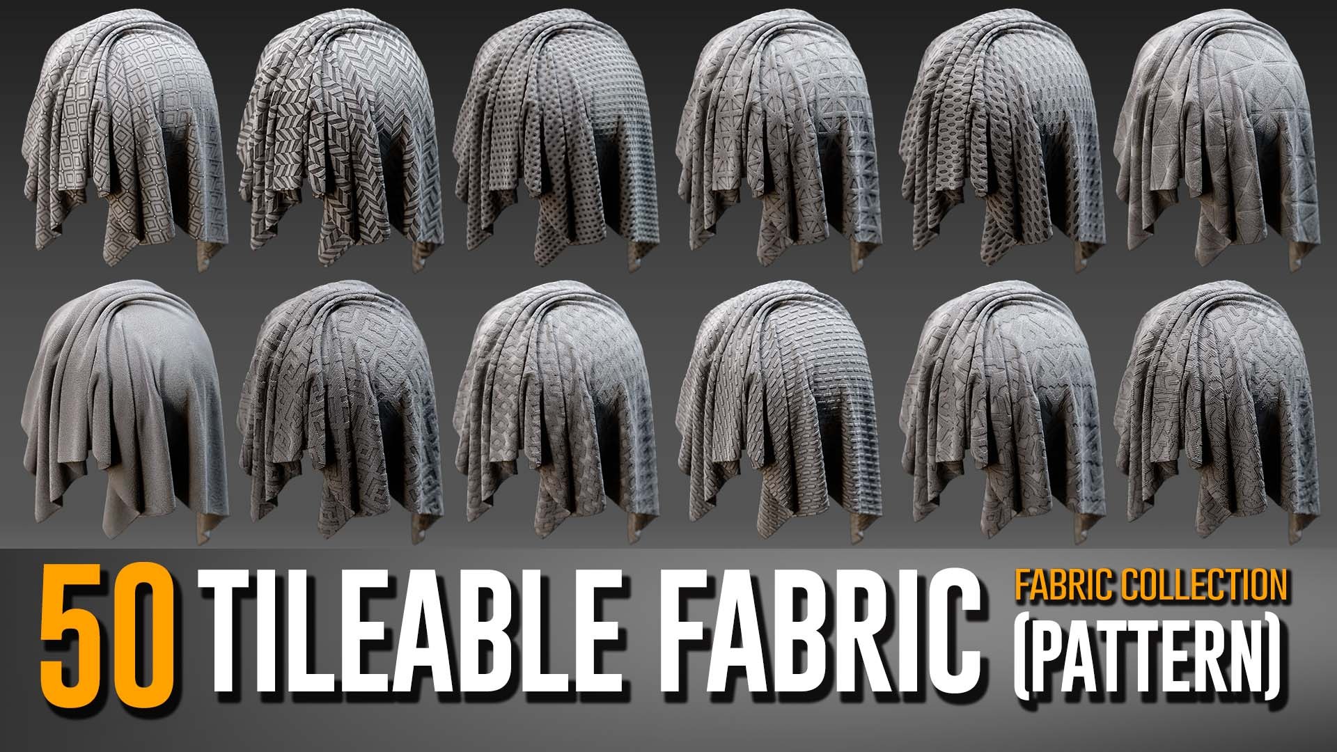 3D 50 Tileable Fabric Collection- VOL 03 - TurboSquid 2244524