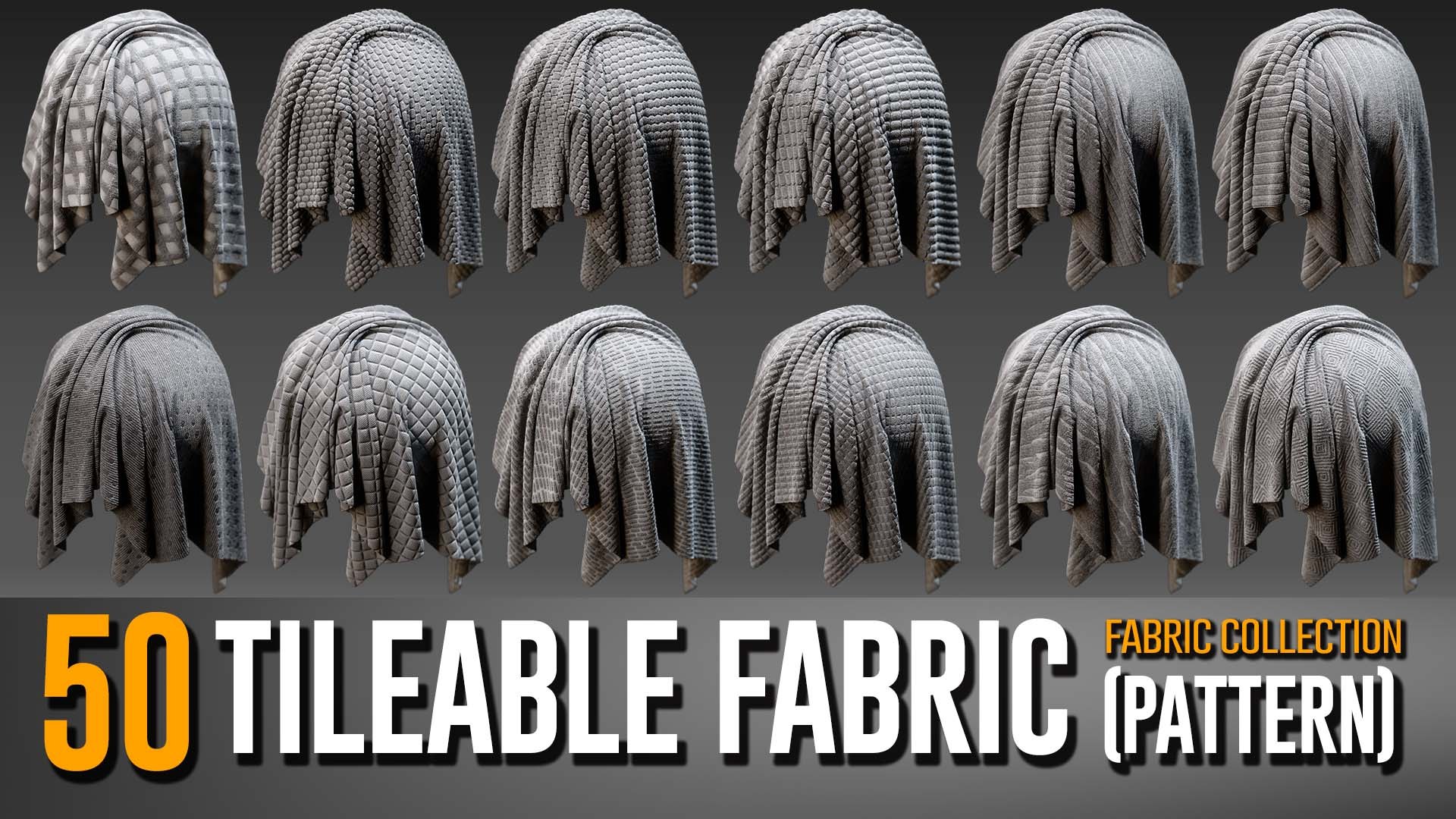 3D 50 Tileable Fabric Collection- VOL 03 - TurboSquid 2244524