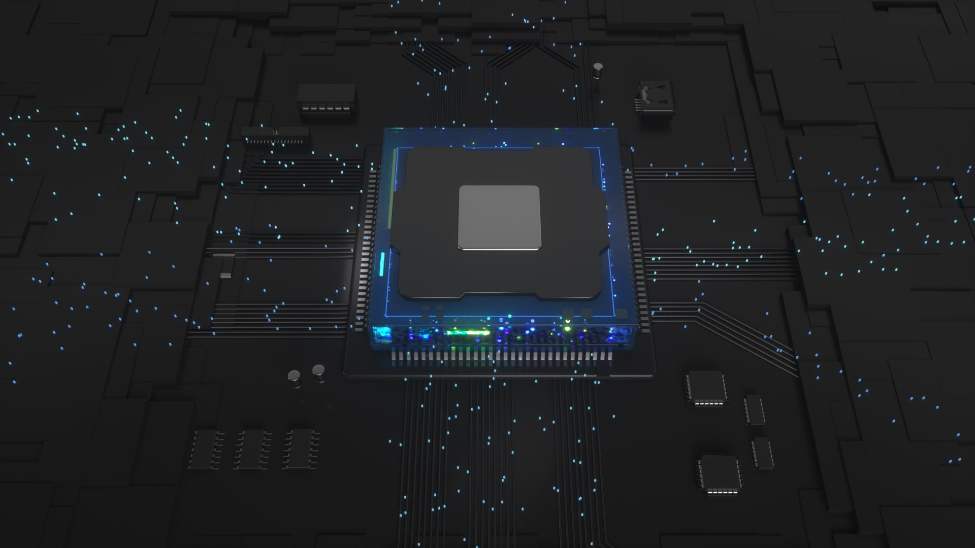 C4D Octane CPU Chip Core Capacitance Scifi Circuit Board 5 3D Model - TurboSquid 2140565