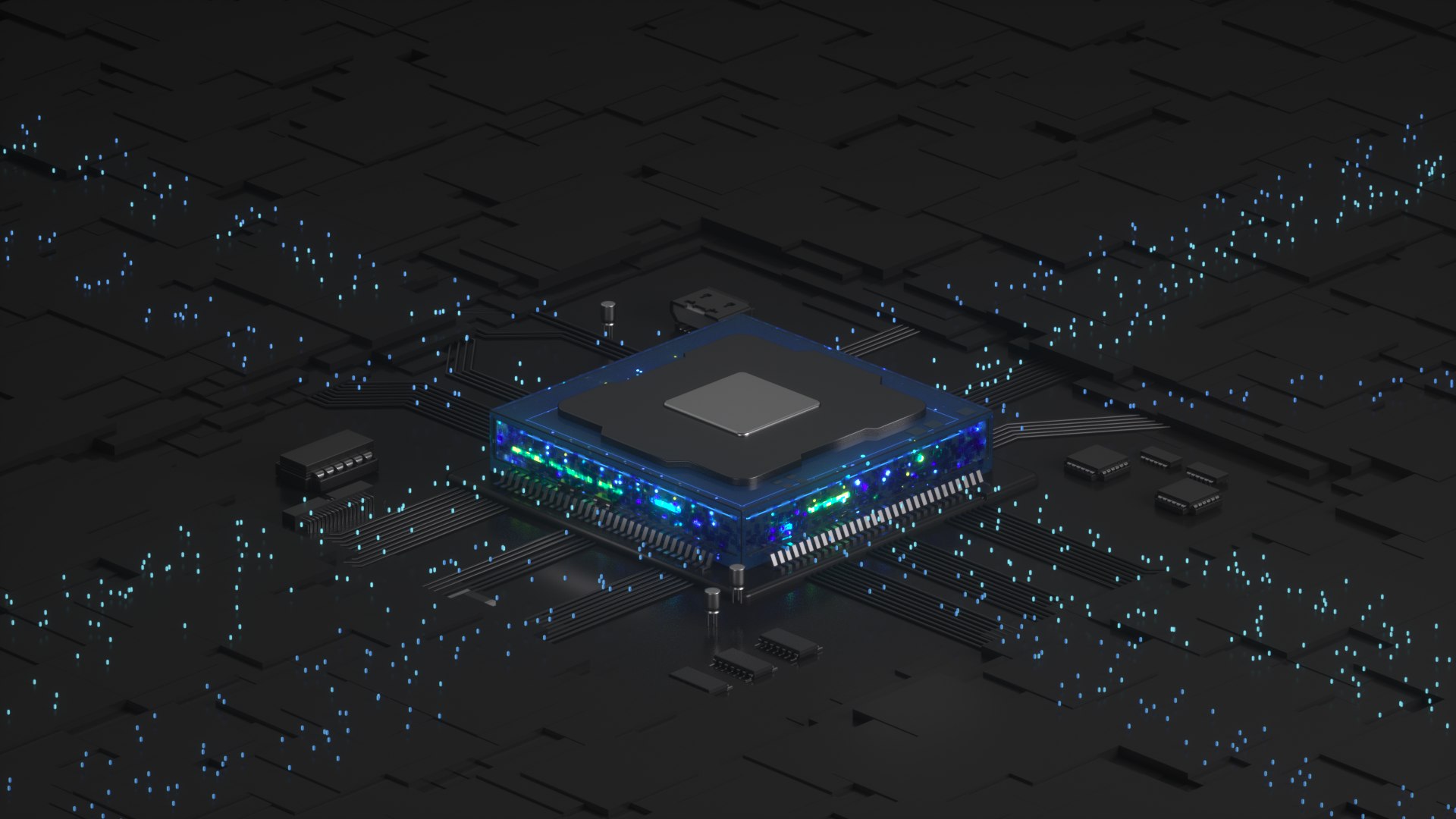 C4D Octane CPU Chip Core Capacitance Scifi Circuit Board 5 3D Model - TurboSquid 2140565