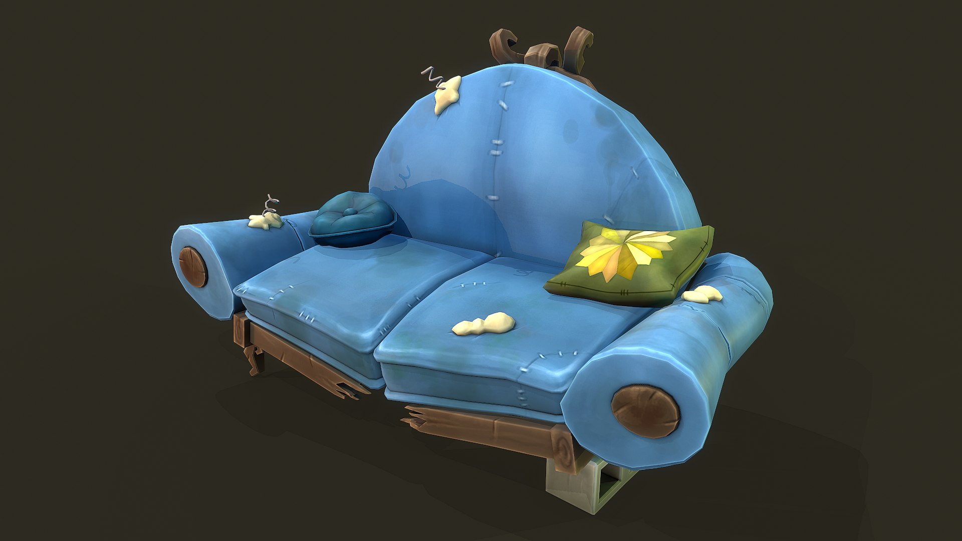 Stylized Sofa Model - TurboSquid 1631856