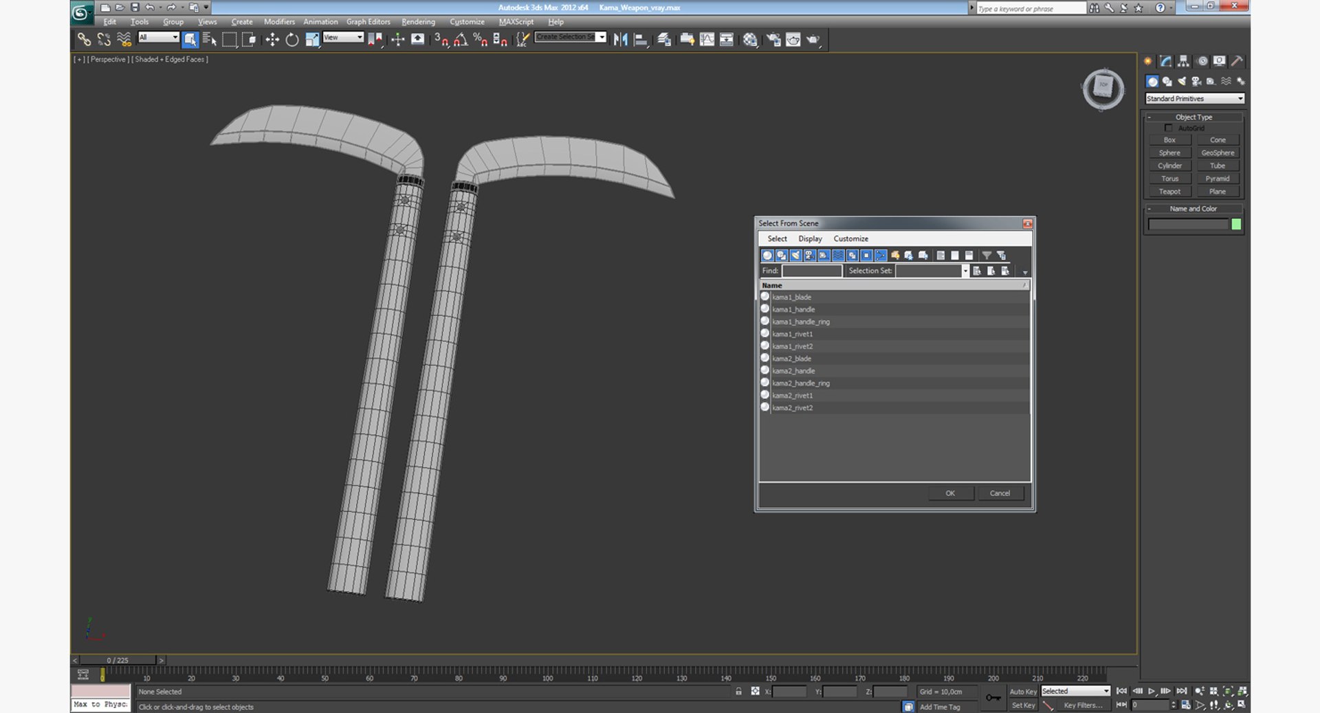 3d Kama Weapon Model