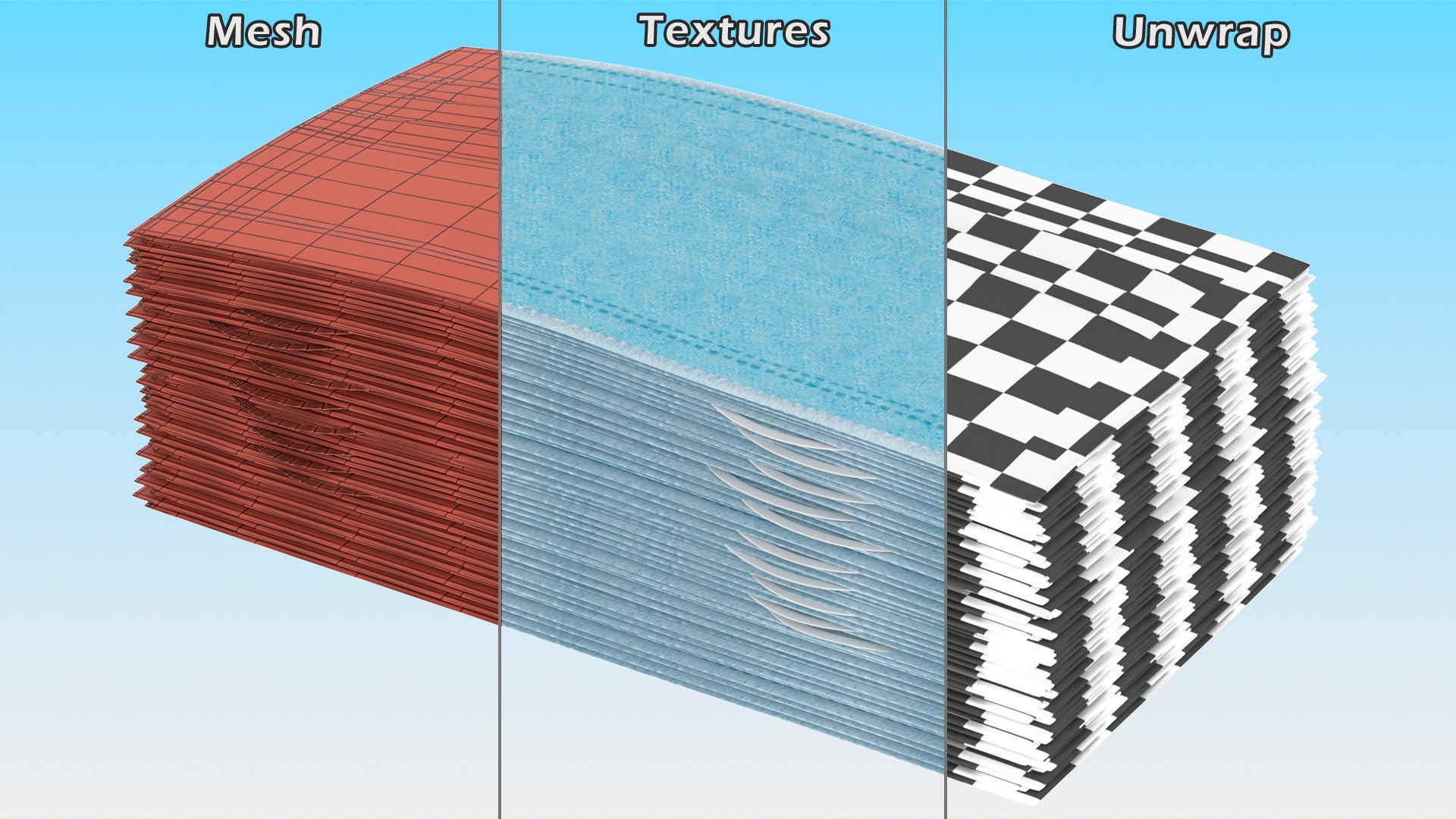 Stack Of Protection Face Masks Collection 3D Model - TurboSquid 1784414