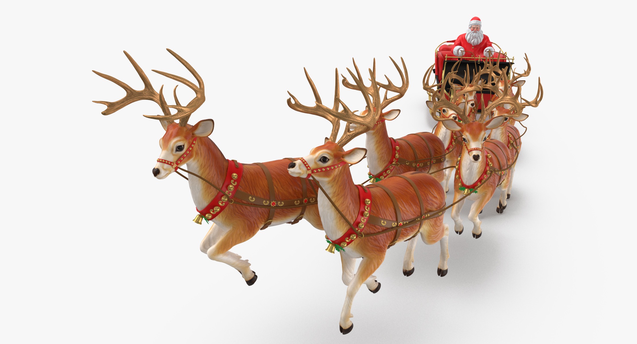 Santa claus reindeer flying 3D - TurboSquid 1232838