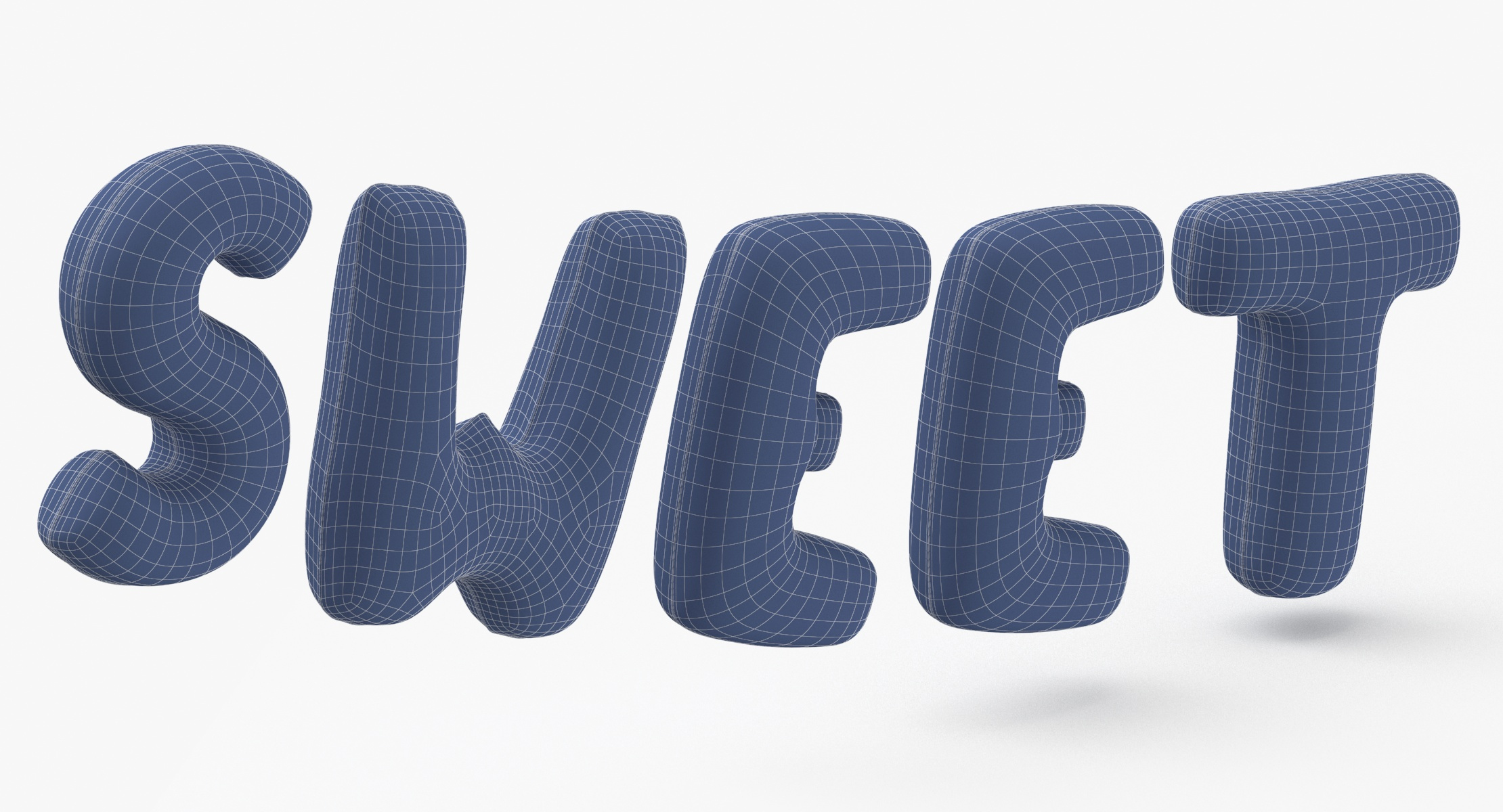 3D Foil Baloon Words Sweet treats Gold - TurboSquid 1747507