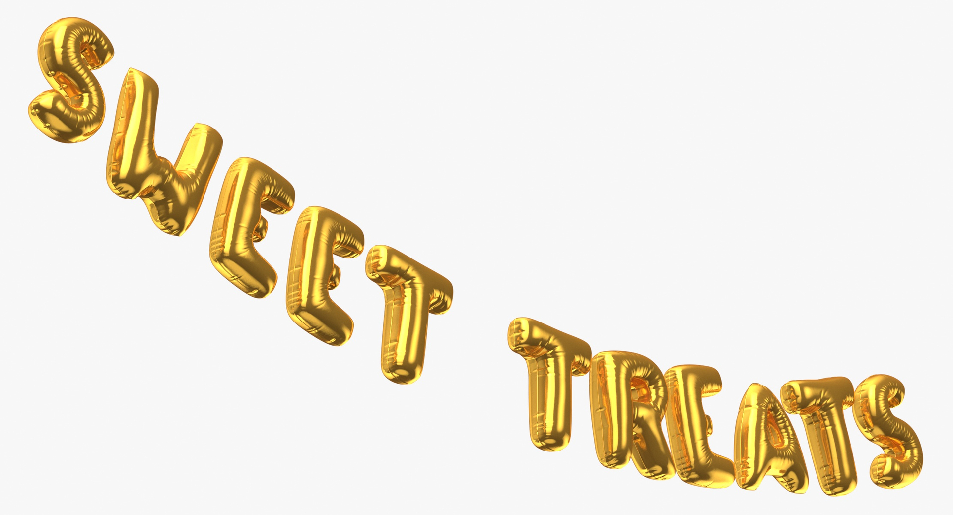 3D Foil Baloon Words Sweet treats Gold - TurboSquid 1747507