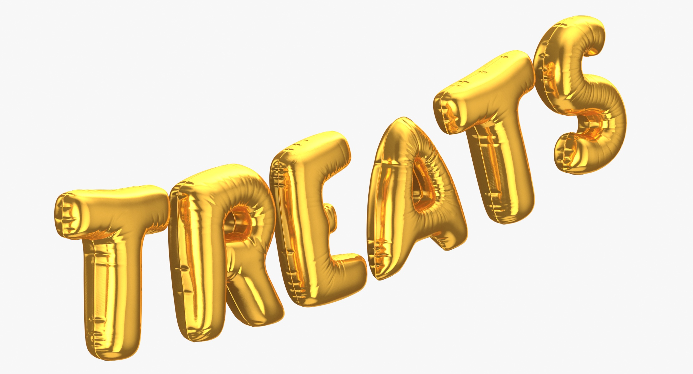 3D Foil Baloon Words Sweet treats Gold - TurboSquid 1747507