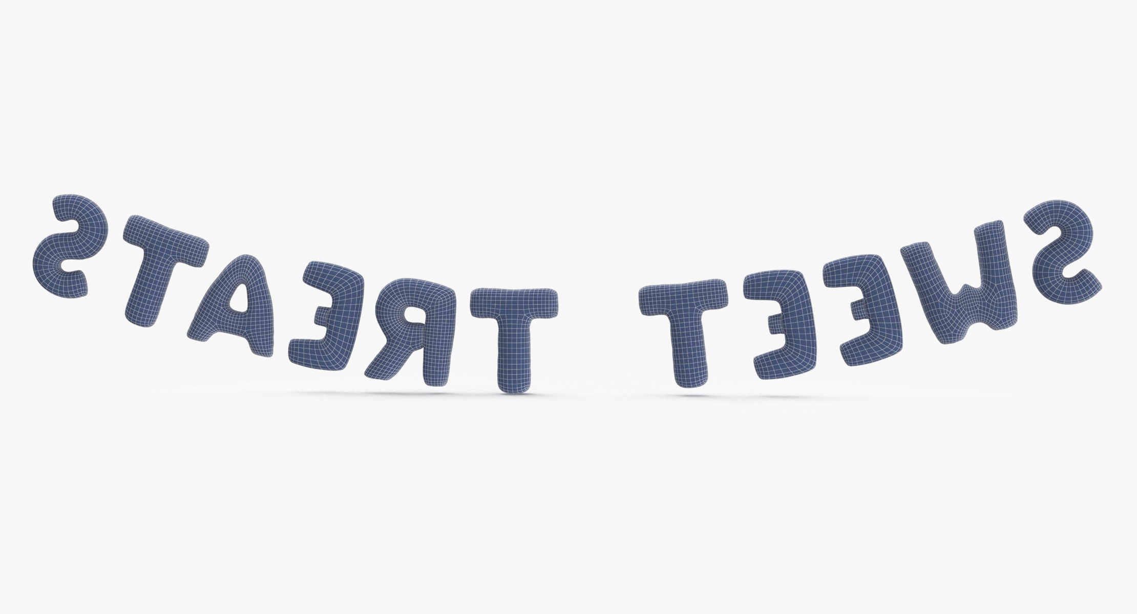 3D Foil Baloon Words Sweet treats Gold - TurboSquid 1747507