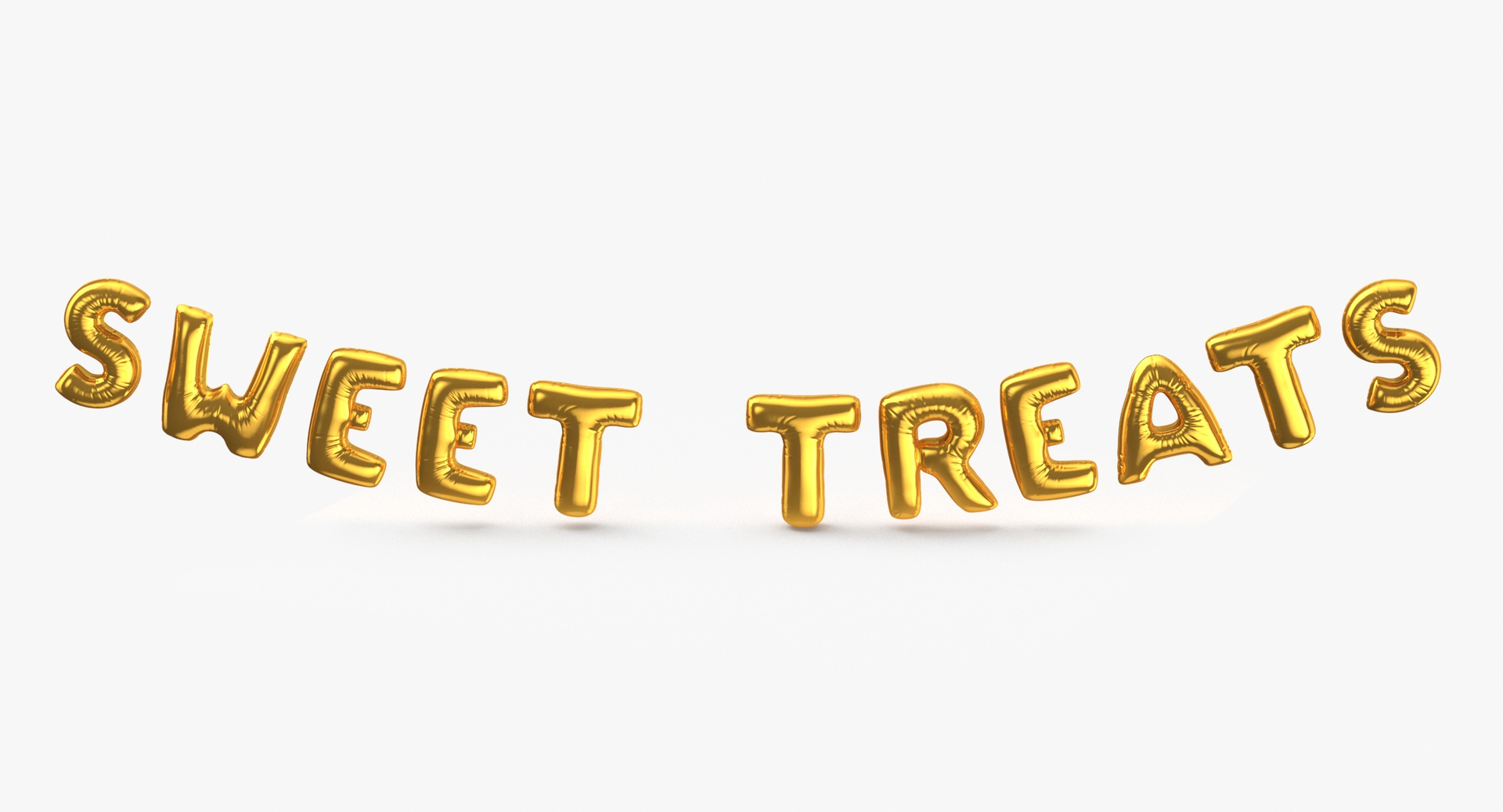 3D Foil Baloon Words Sweet treats Gold - TurboSquid 1747507