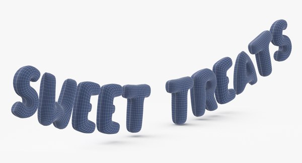 3D Foil Baloon Words Sweet treats Gold - TurboSquid 1747507