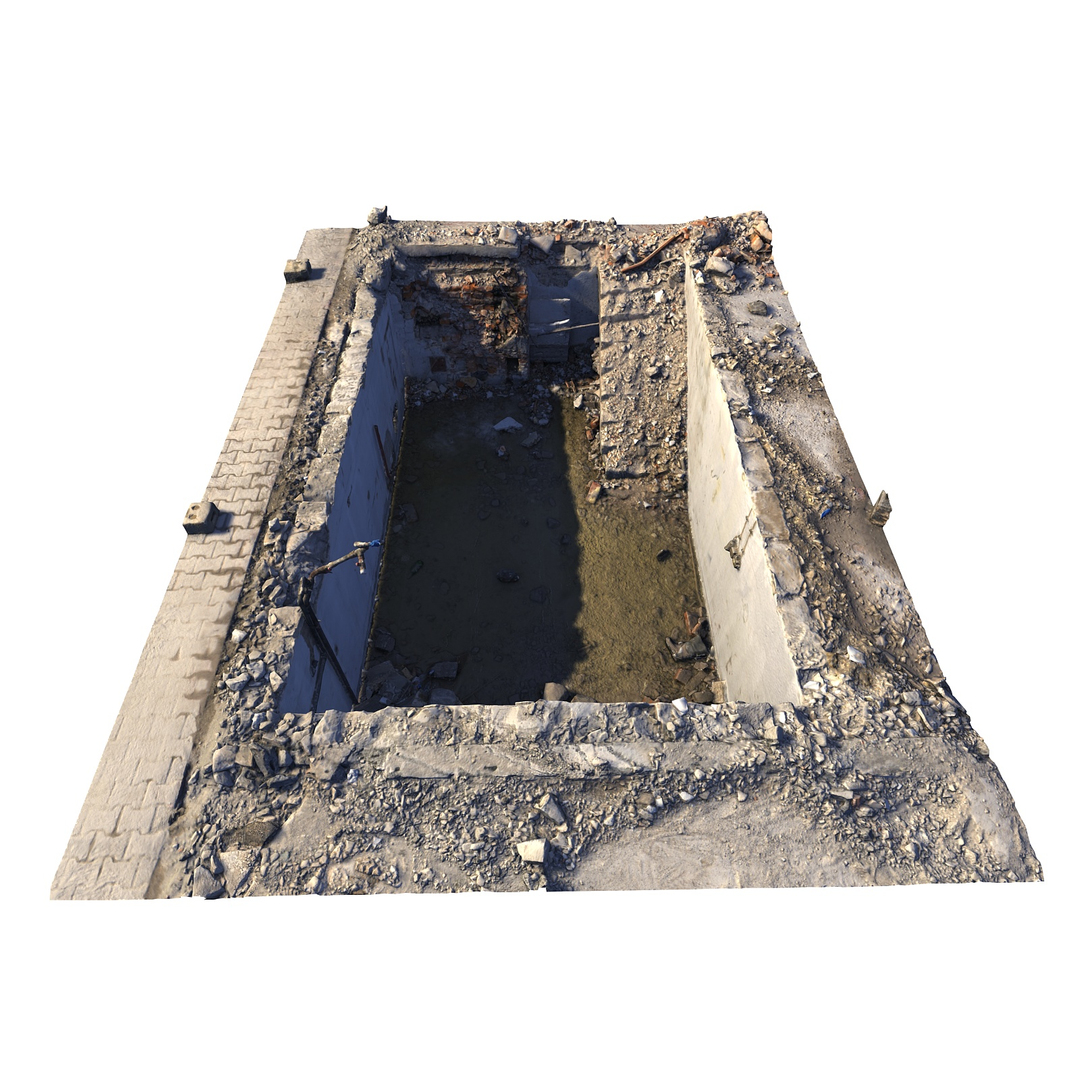 3d Obj Ruined Pool 16k