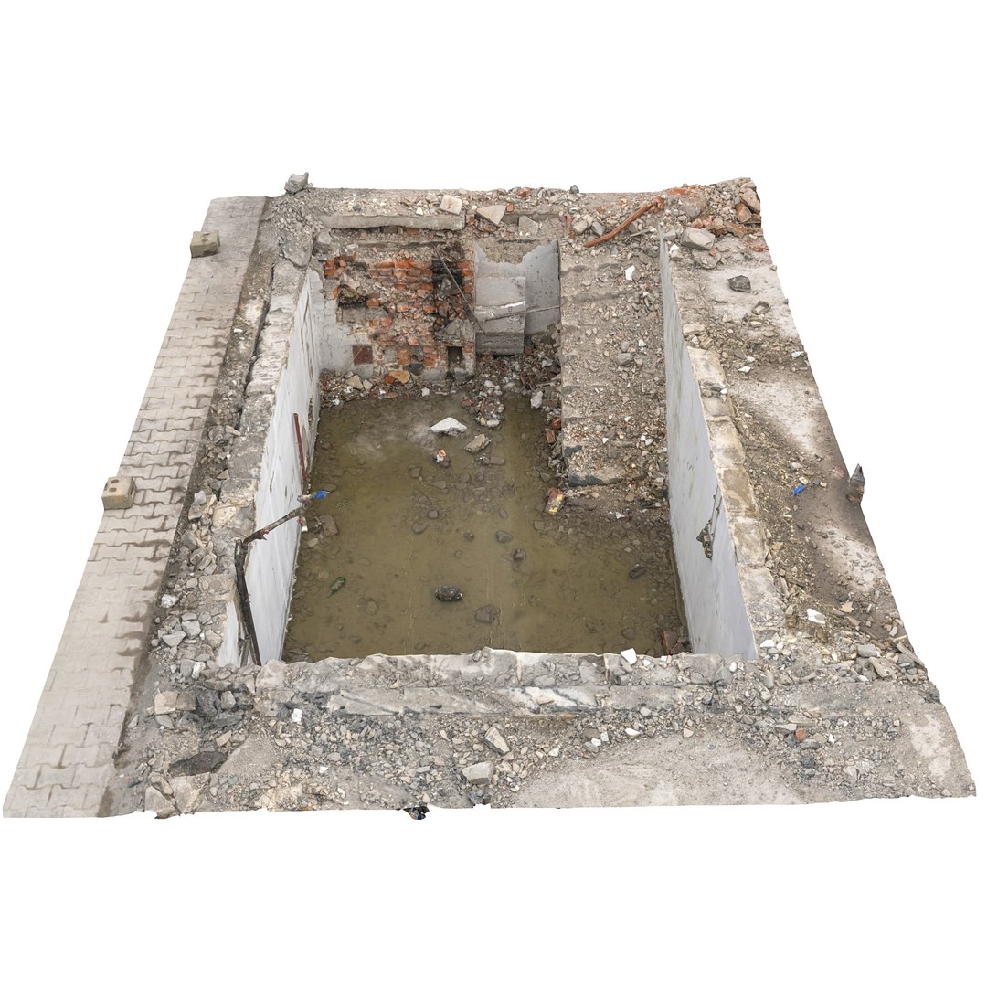 3d Obj Ruined Pool 16k