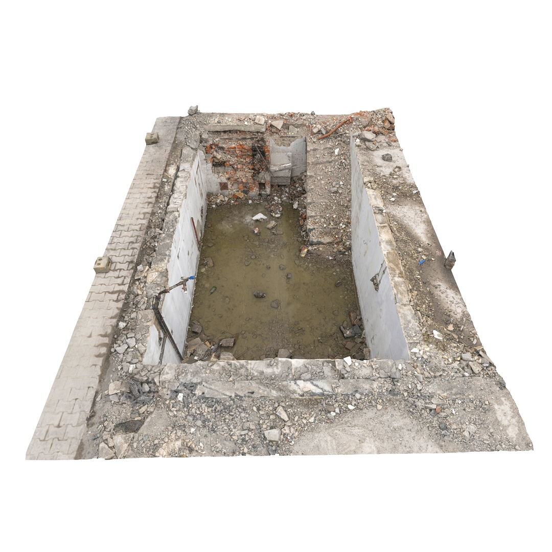 3d Obj Ruined Pool 16k