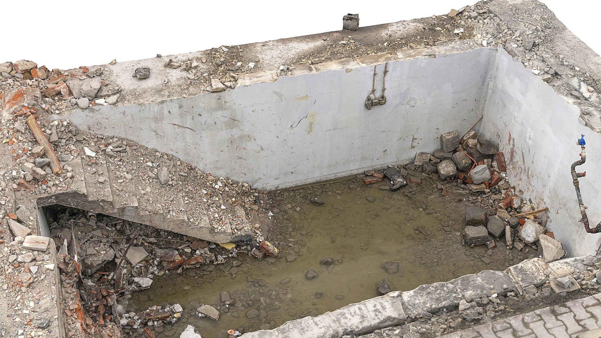 3d Obj Ruined Pool 16k