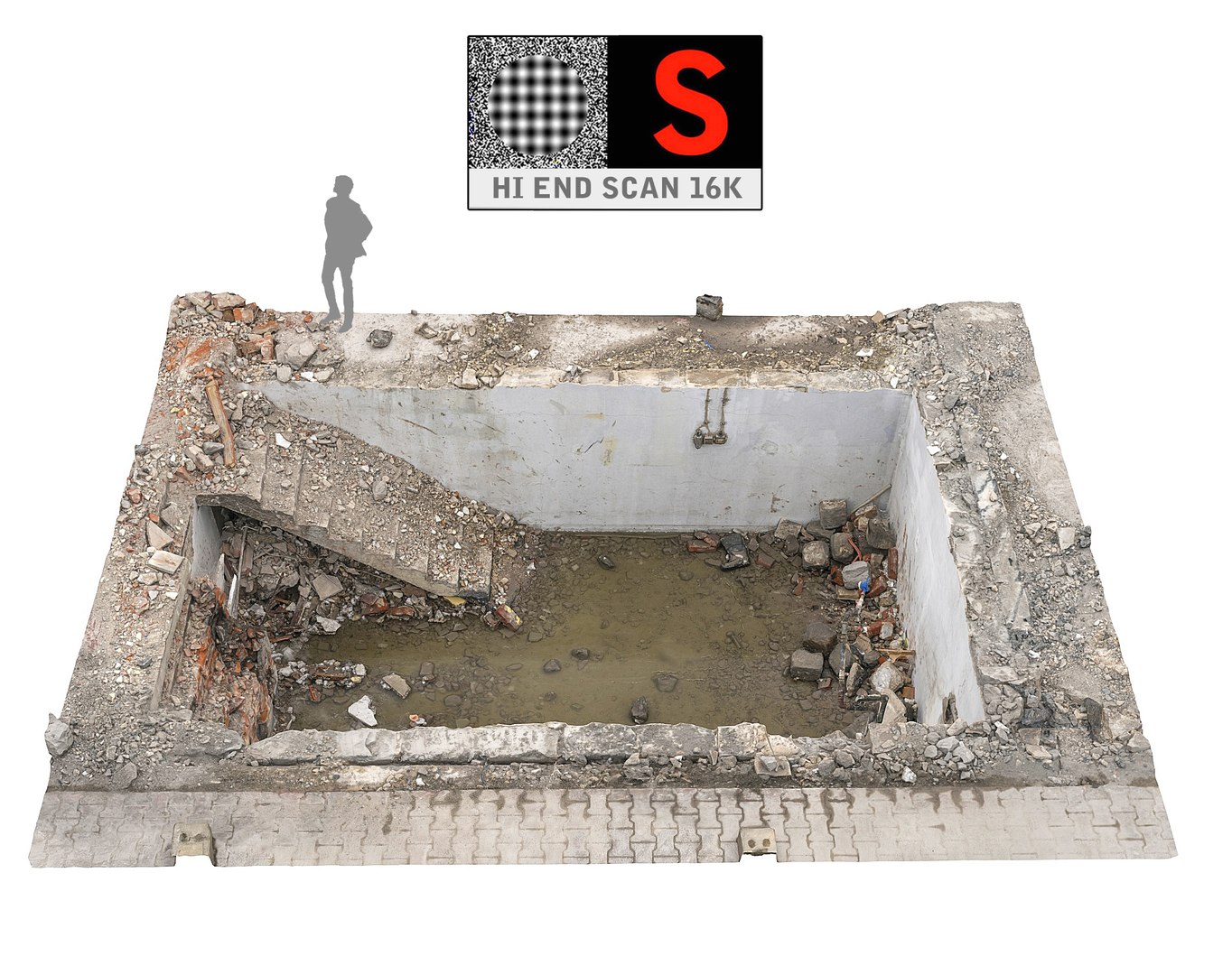 3d Obj Ruined Pool 16k