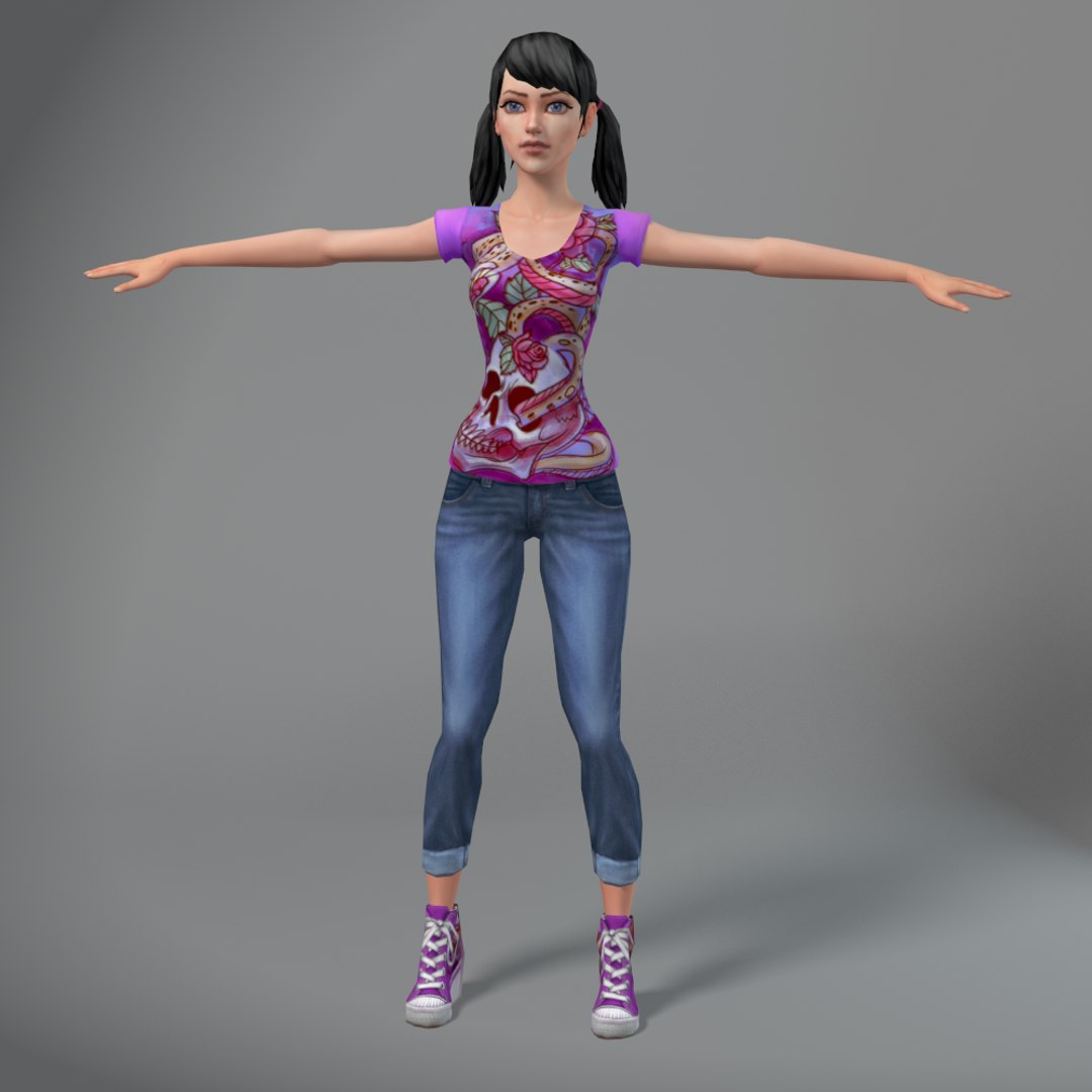 Jeans Girl Animation Max