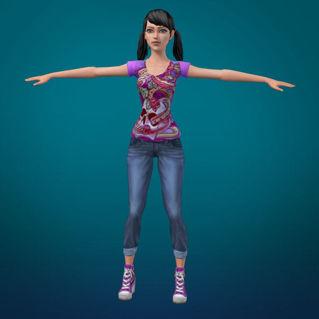 Jeans Girl Animation Max