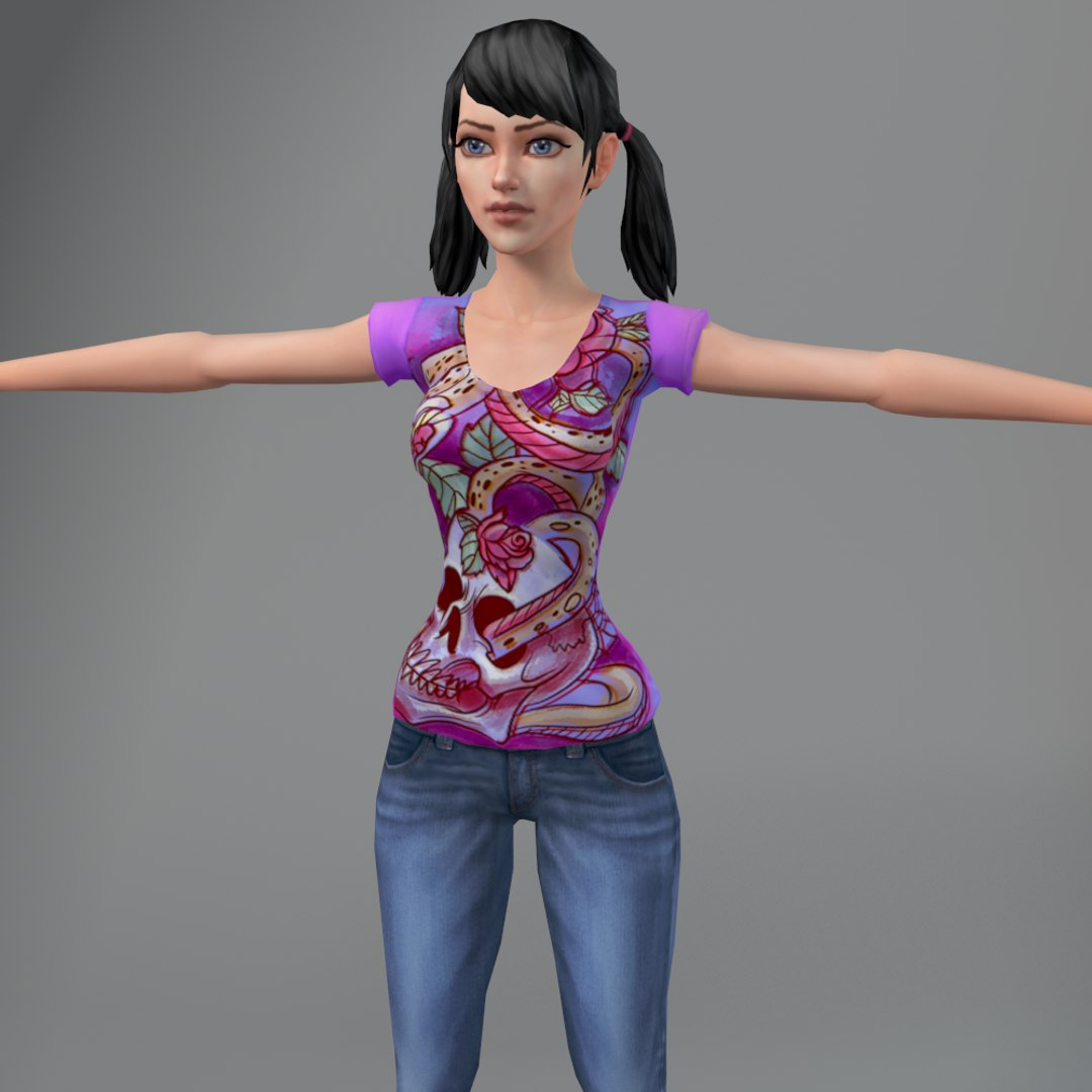 Jeans Girl Animation Max