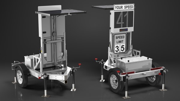 3D mobile speed radar trailer - TurboSquid 1631536