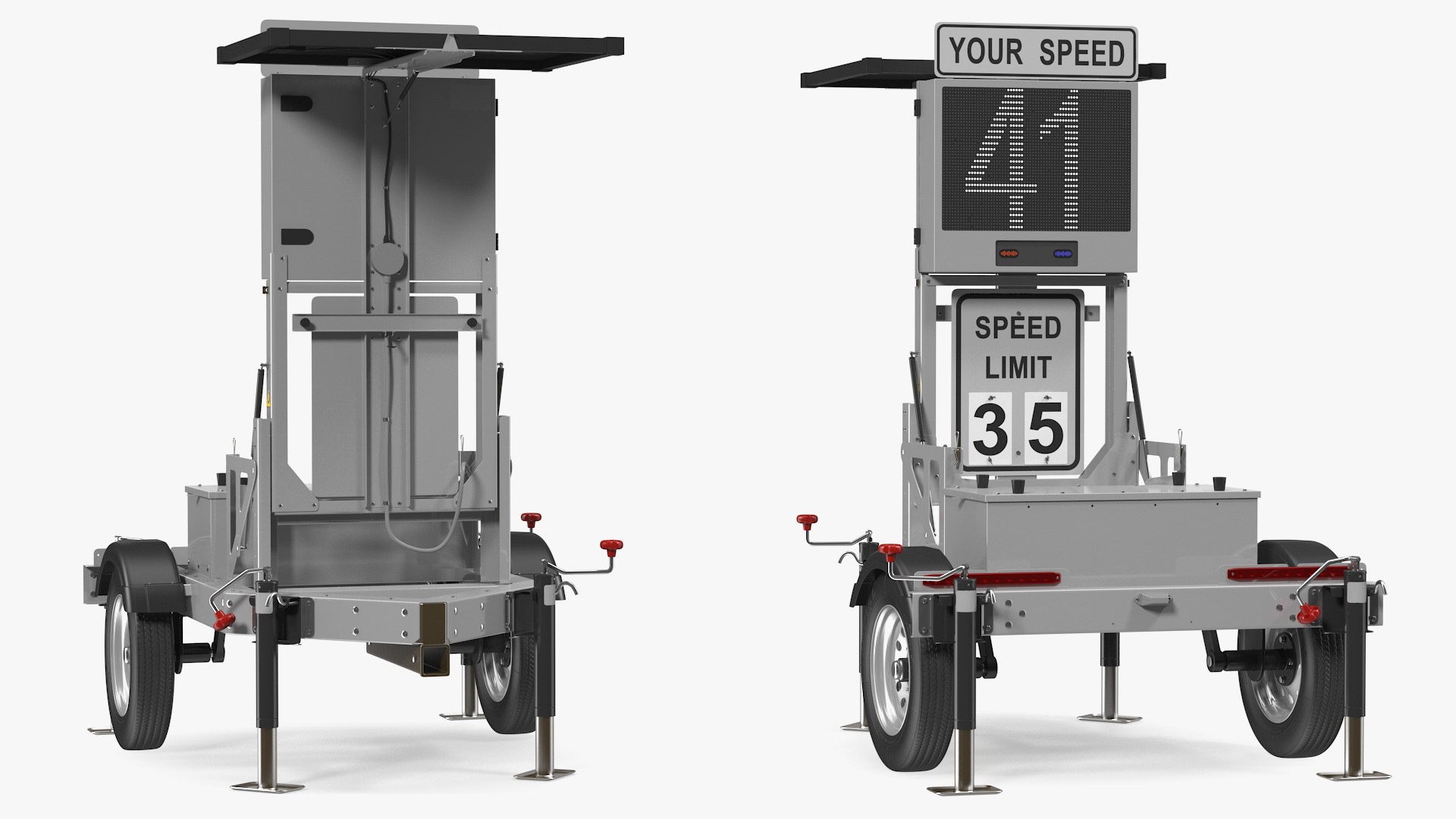 3D mobile speed radar trailer - TurboSquid 1631536