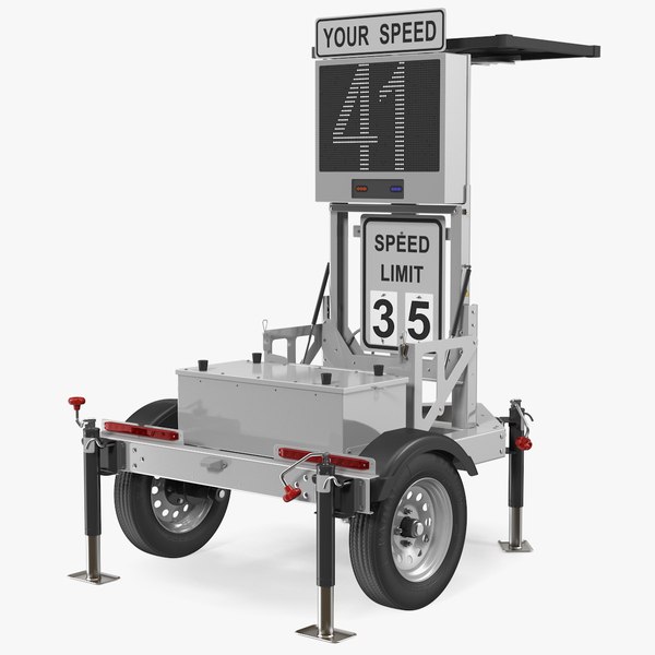 3D mobile speed radar trailer - TurboSquid 1631536