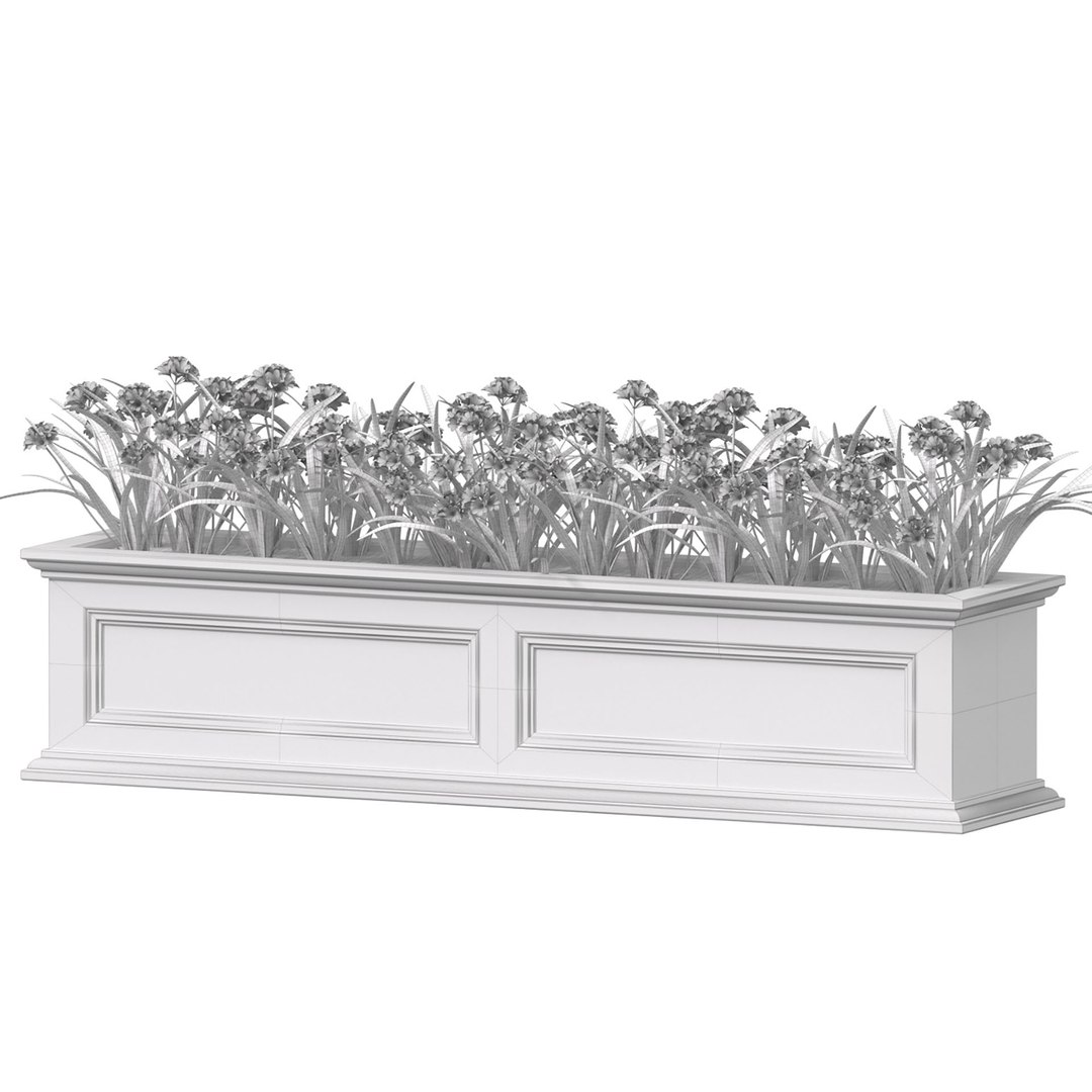 3D Window And Balcony Flower Box Pot - TurboSquid 2146979