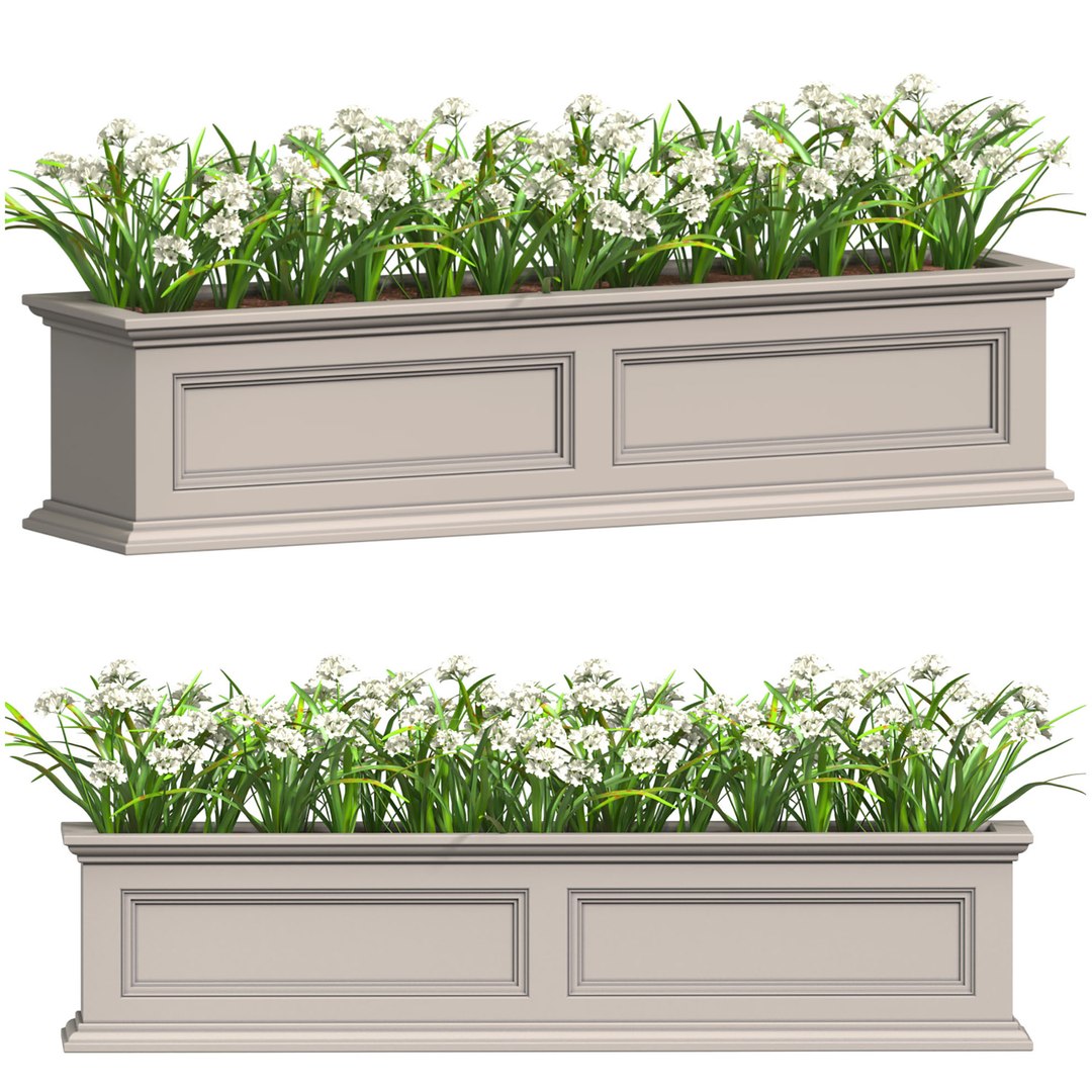 3D Window And Balcony Flower Box Pot - TurboSquid 2146979