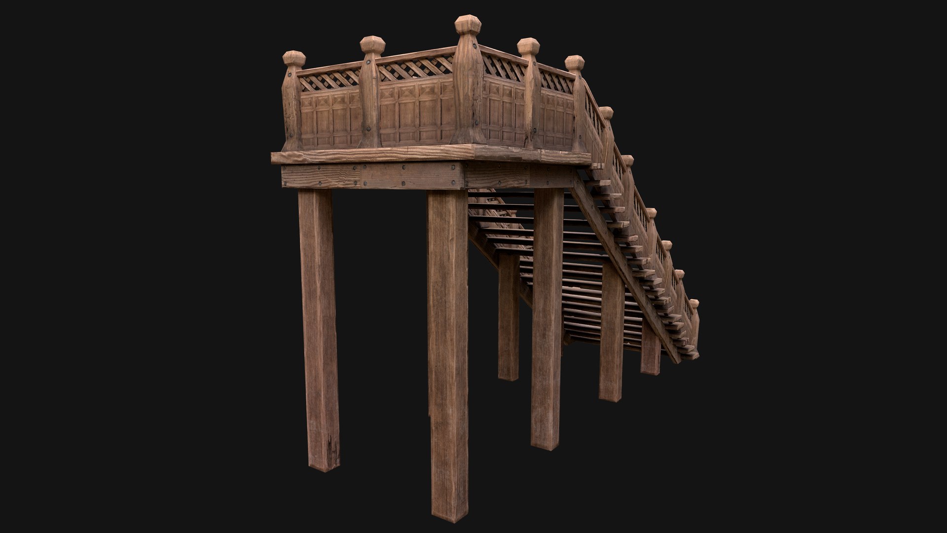 Wooden Stairs Medieval 3D Model - TurboSquid 2131207