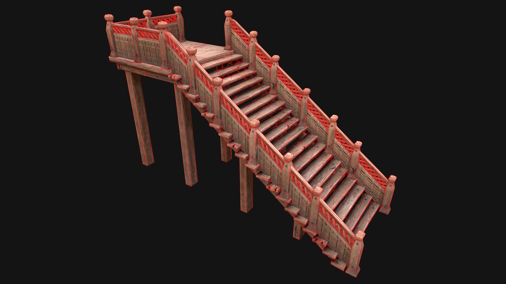 Wooden Stairs Medieval 3D Model - TurboSquid 2131207