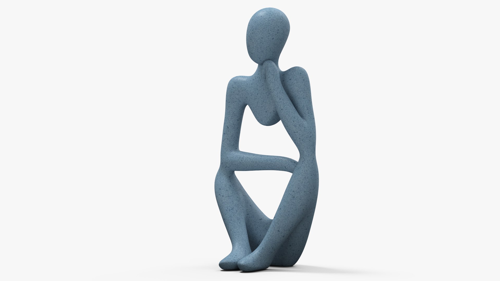 3D Abstract Thinking Figures Trio Blue Stone - TurboSquid 2211534