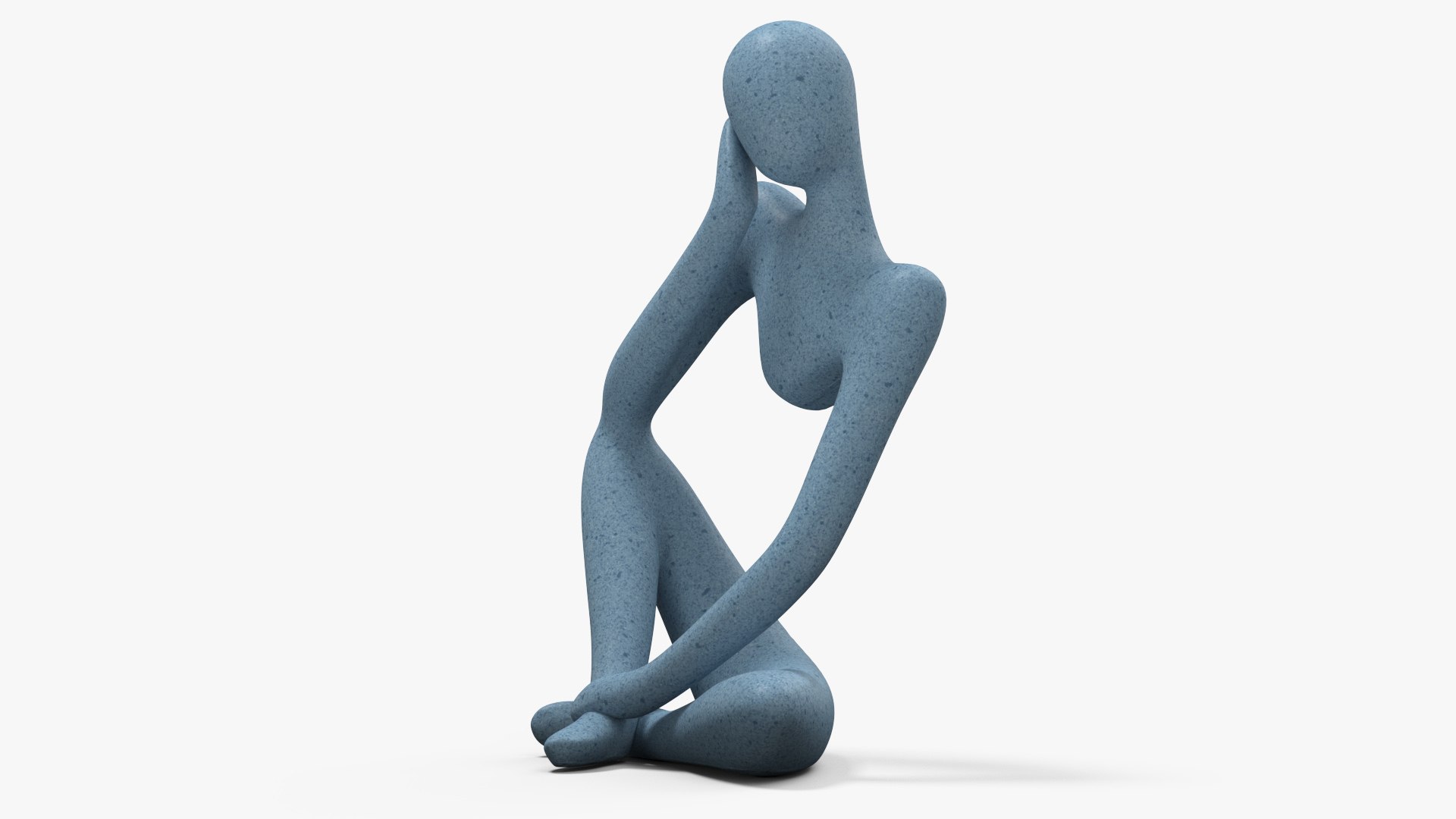 3D Abstract Thinking Figures Trio Blue Stone - TurboSquid 2211534