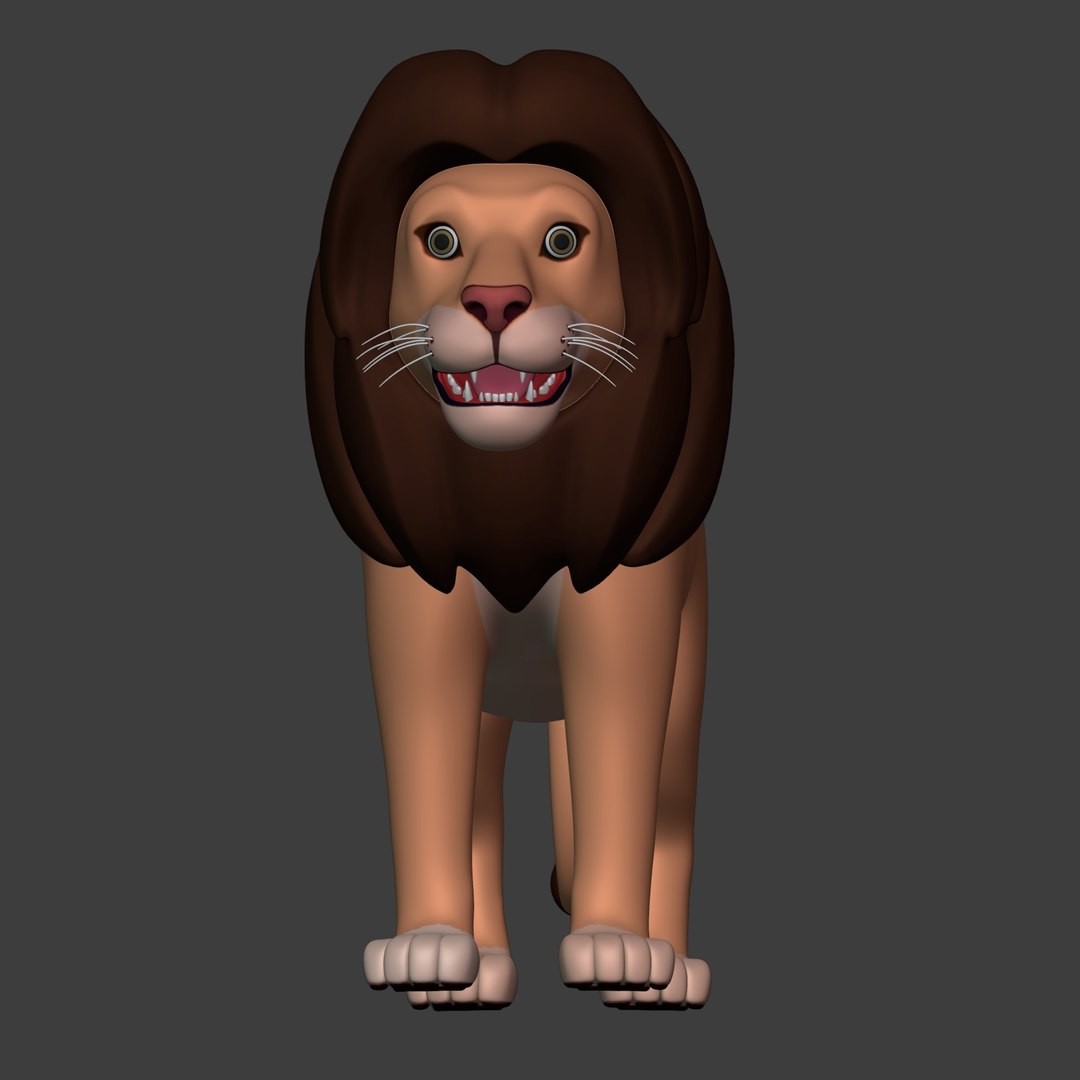3D Model Lion Cartoon - TurboSquid 1402278