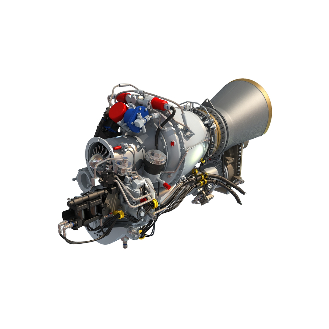 Turboshaft Helicopter Engine Military 3d Model