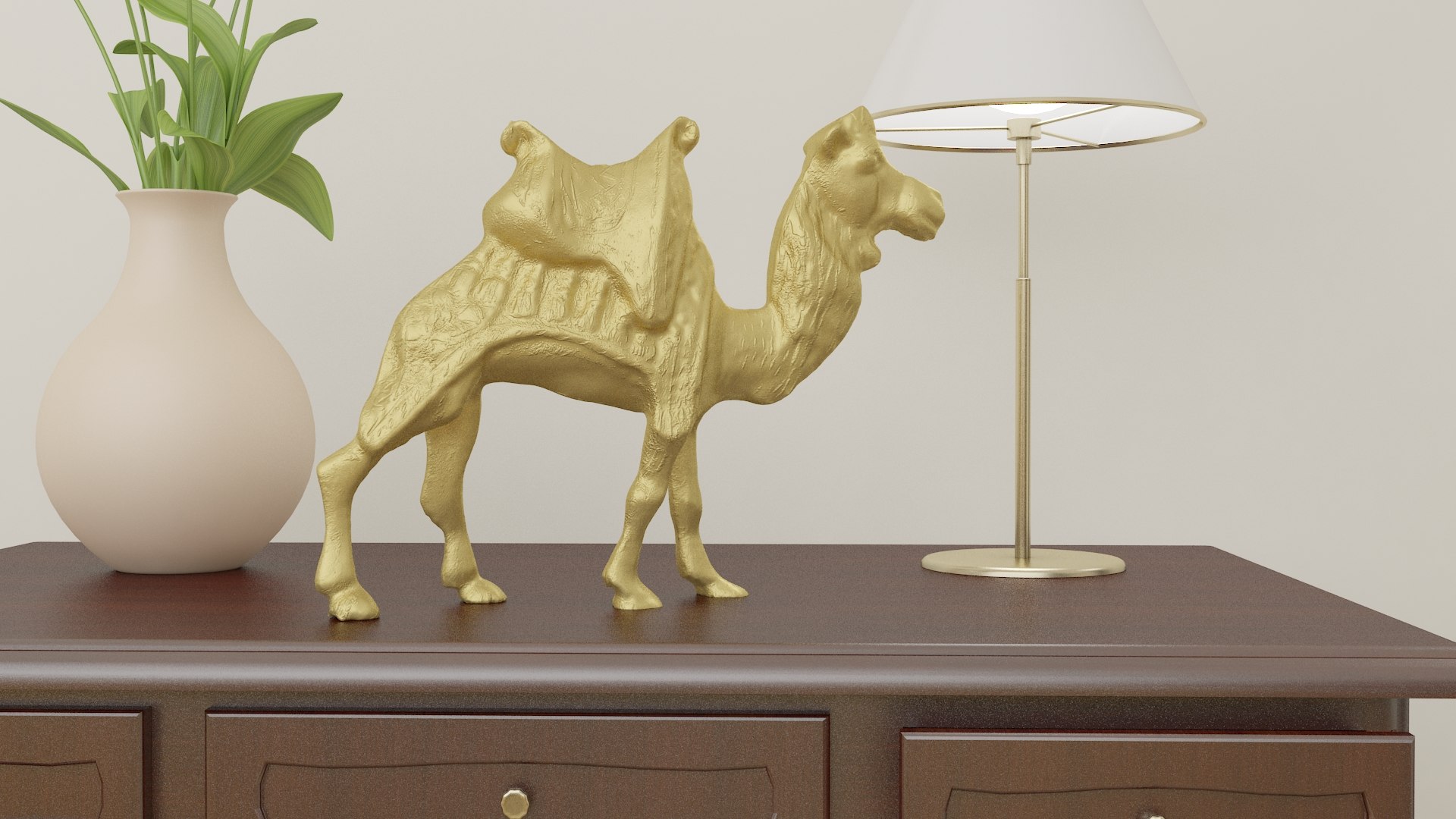 Camel Golden Statue 3D - TurboSquid 2168621