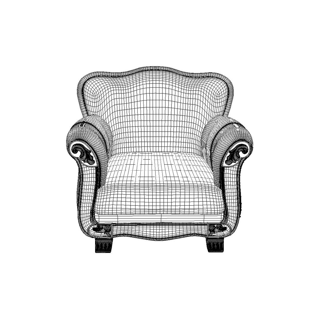3d Sultan Sofa Armchair Model