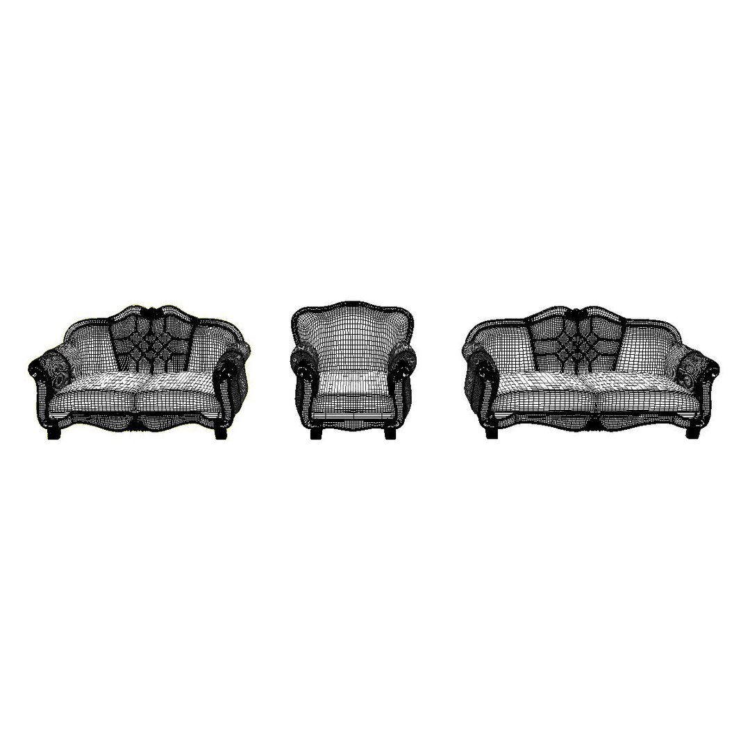 3d Sultan Sofa Armchair Model