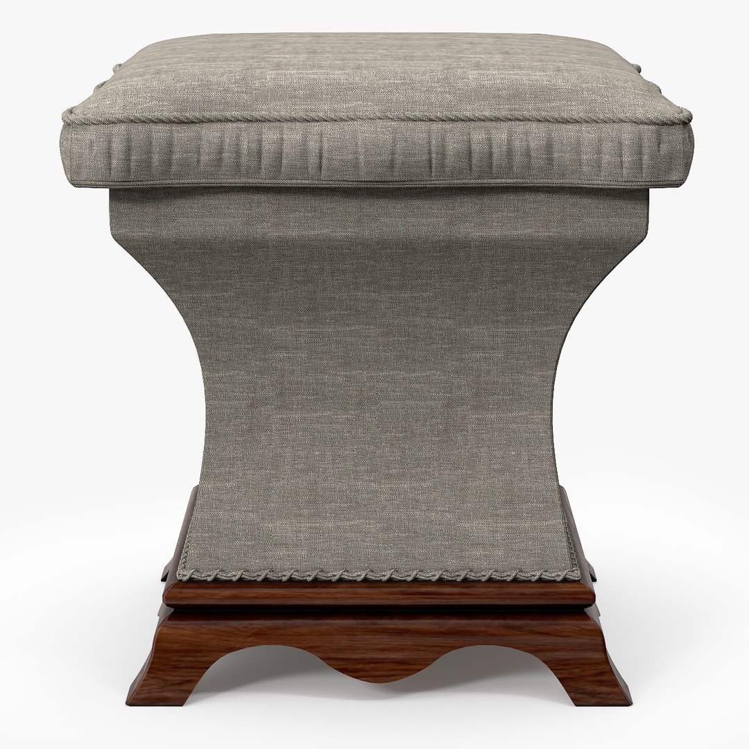Elise Storage Ottoman 3d Max