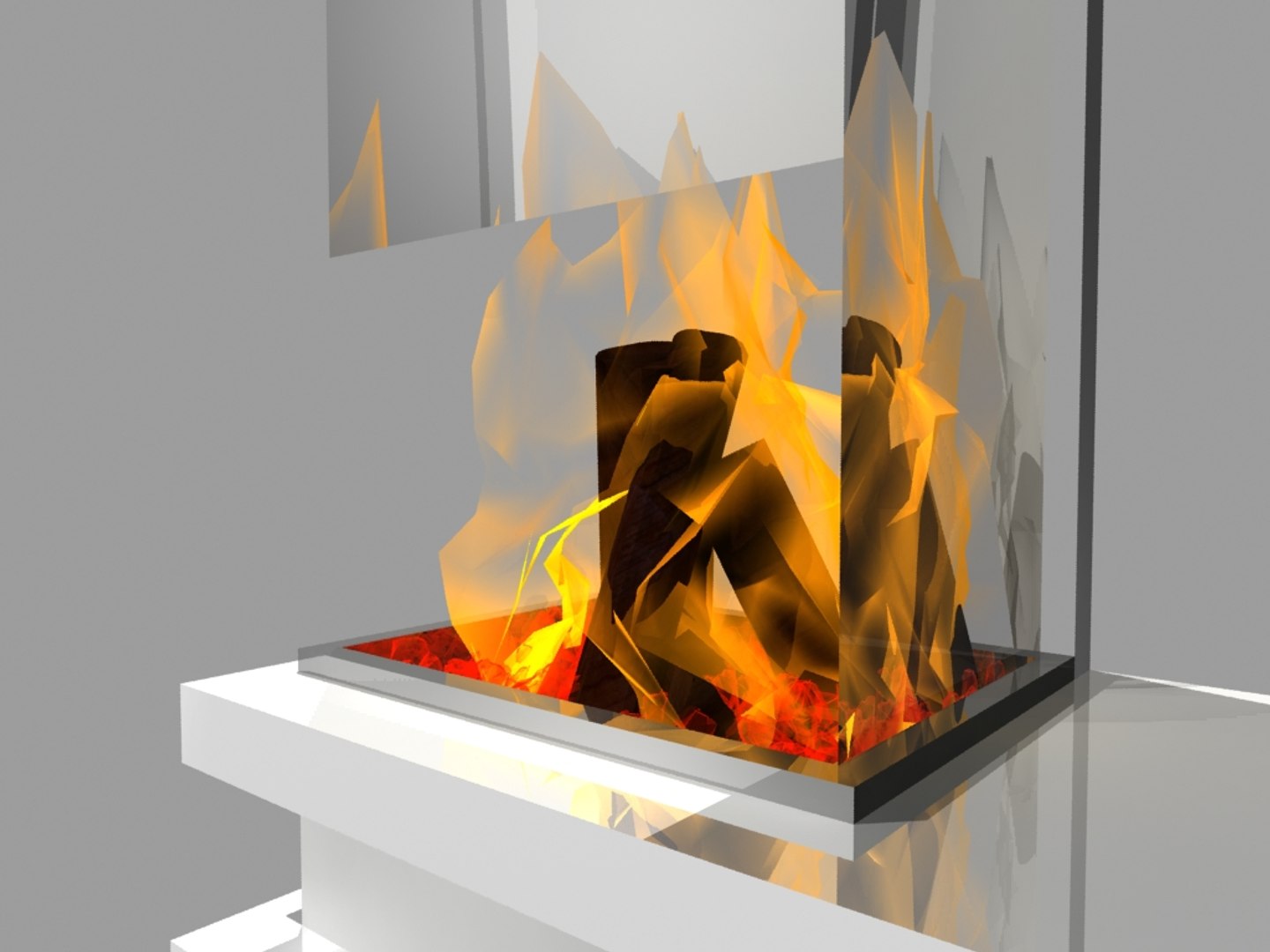 3d Fireplace Glass