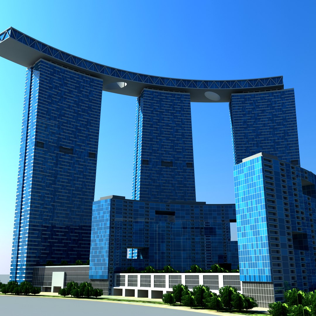 3d Model Gate District Towers