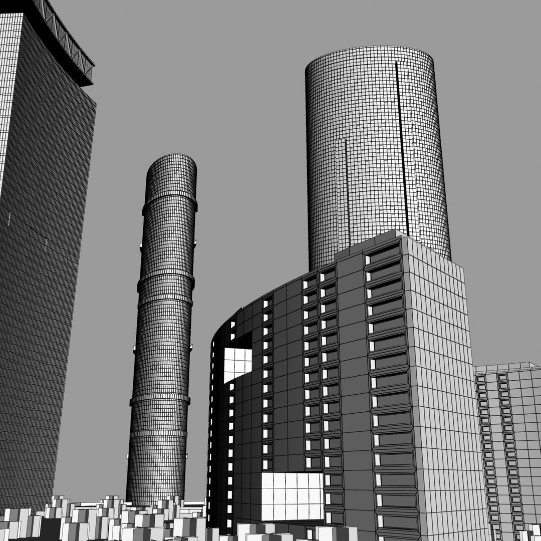 3d Model Gate District Towers