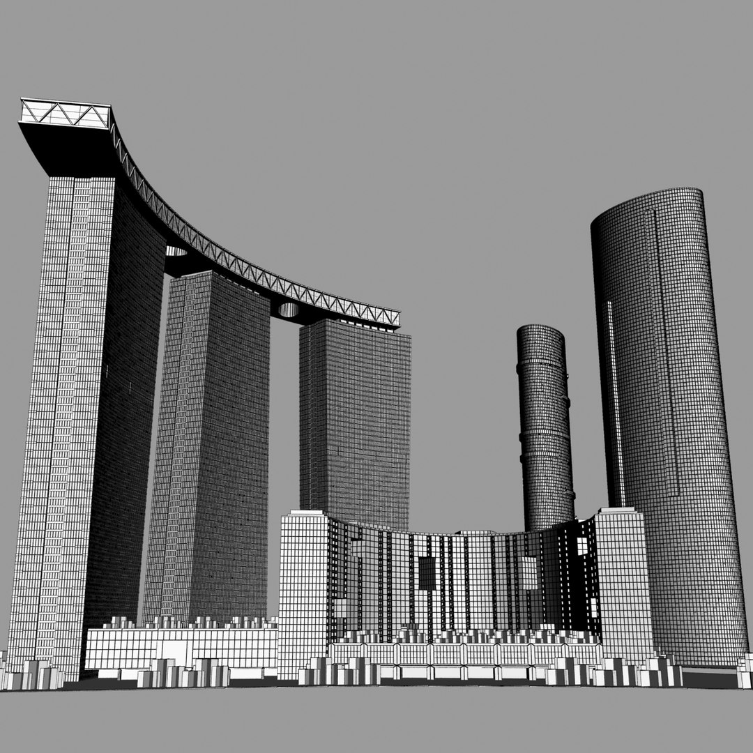 3d Model Gate District Towers