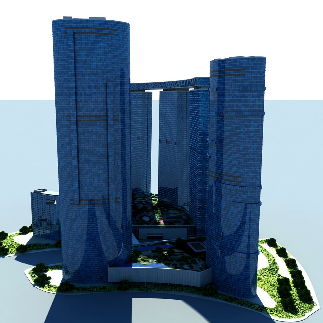 3d Model Gate District Towers