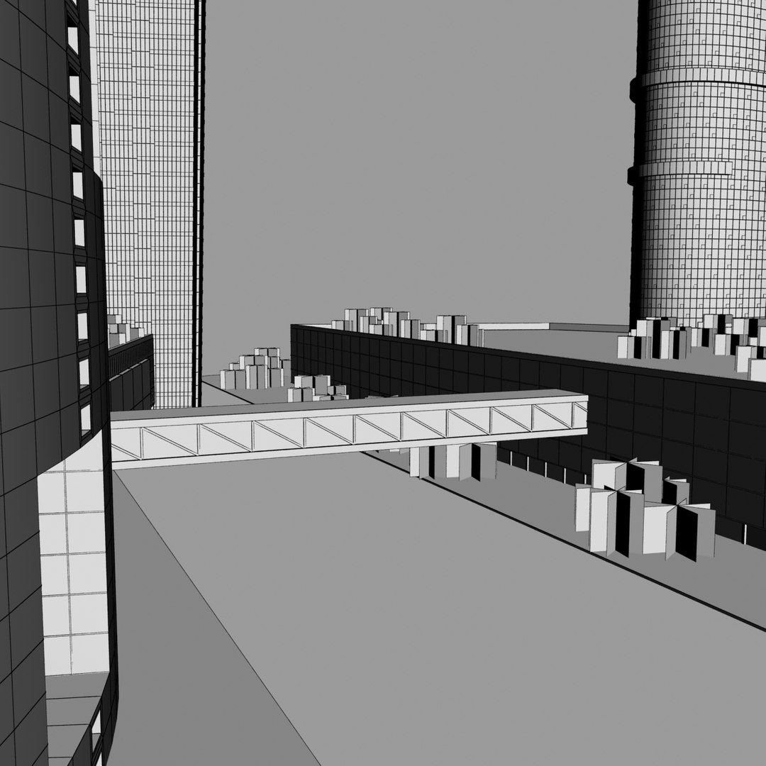 3d Model Gate District Towers