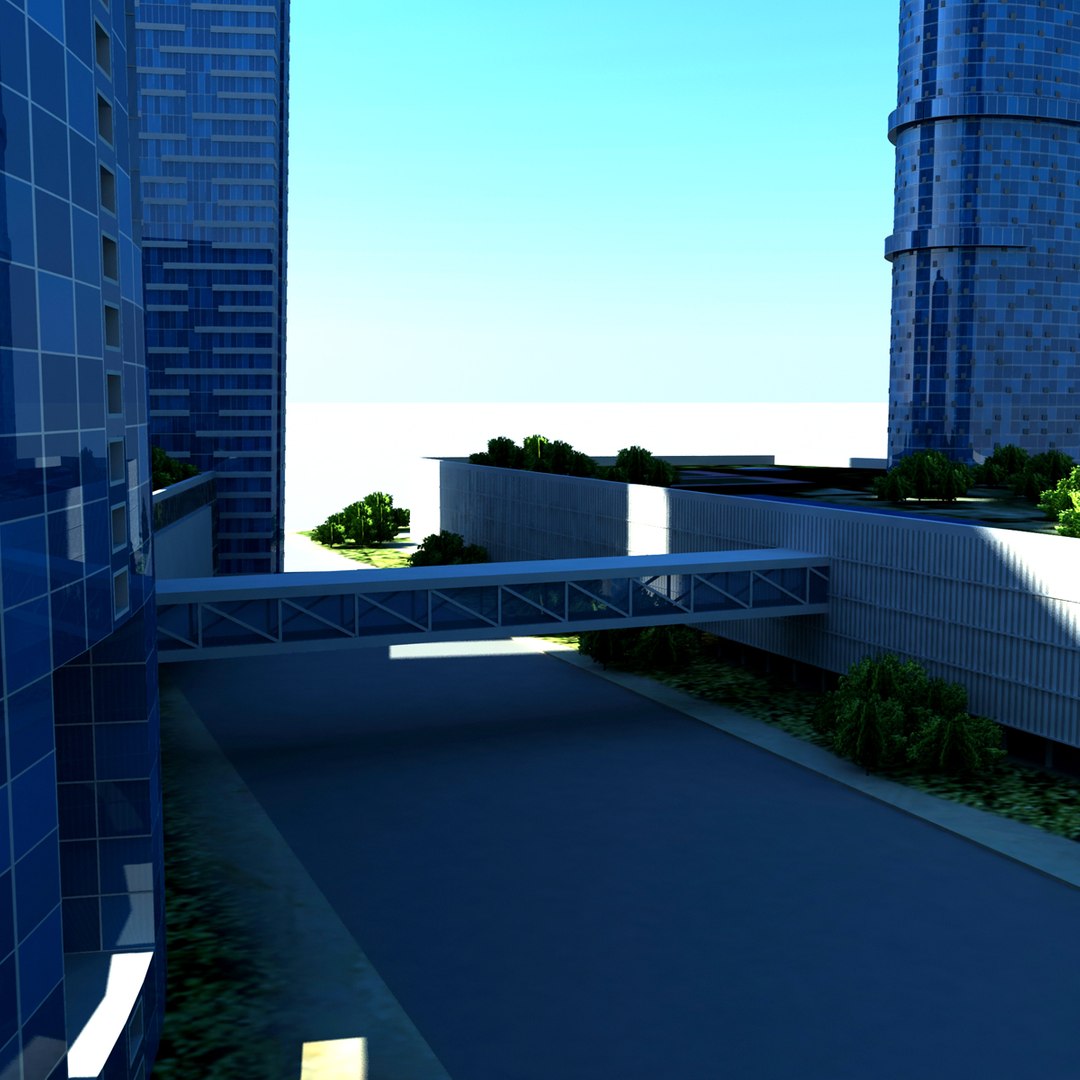 3d Model Gate District Towers